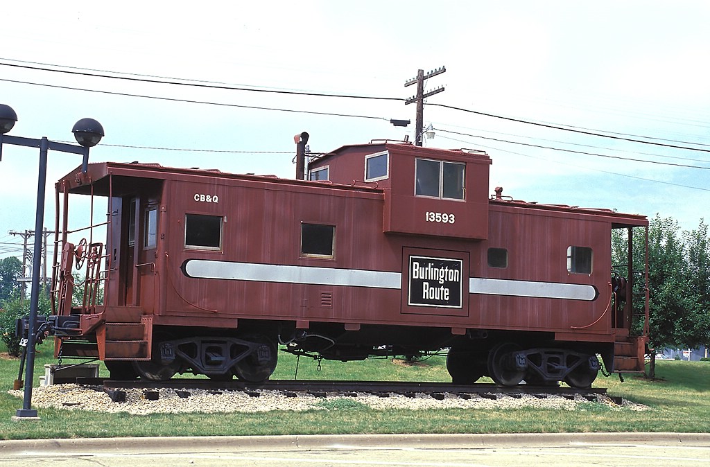 CB&Q 13593, Wide-Vision Caboose, NE-13, on Display